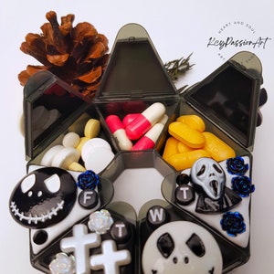 7 Day Pill Organizer 'creepy Funny Goth' Am Pm Pill Box, for Medicine ...