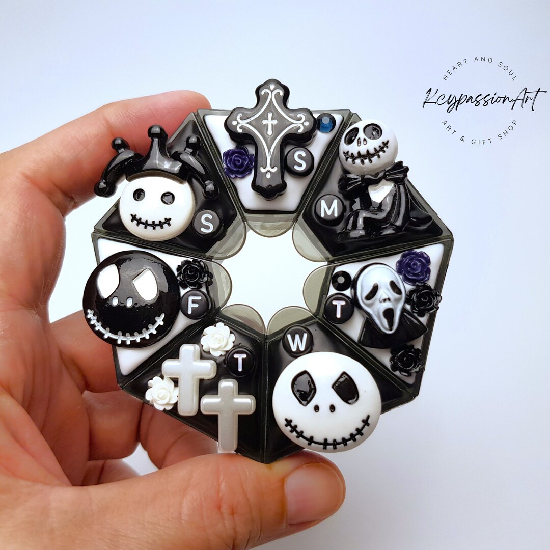 7 Day Pill Organizer 'creepy Funny Goth' Am Pm Pill - Etsy