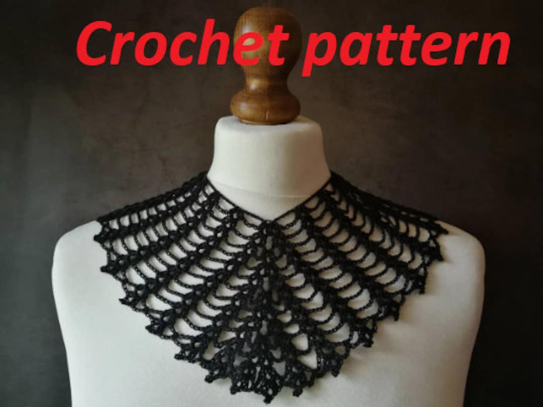 CROCHET PATTERN Black Gothic Crochet Lace Collar Necklace, Victorian ...