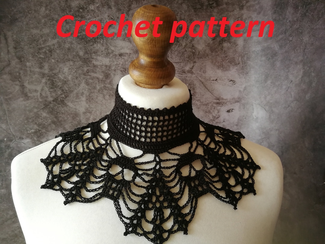 CROCHET PATTERN Goth Victorian Skull High Neck Collar Necklace, Gothic ...