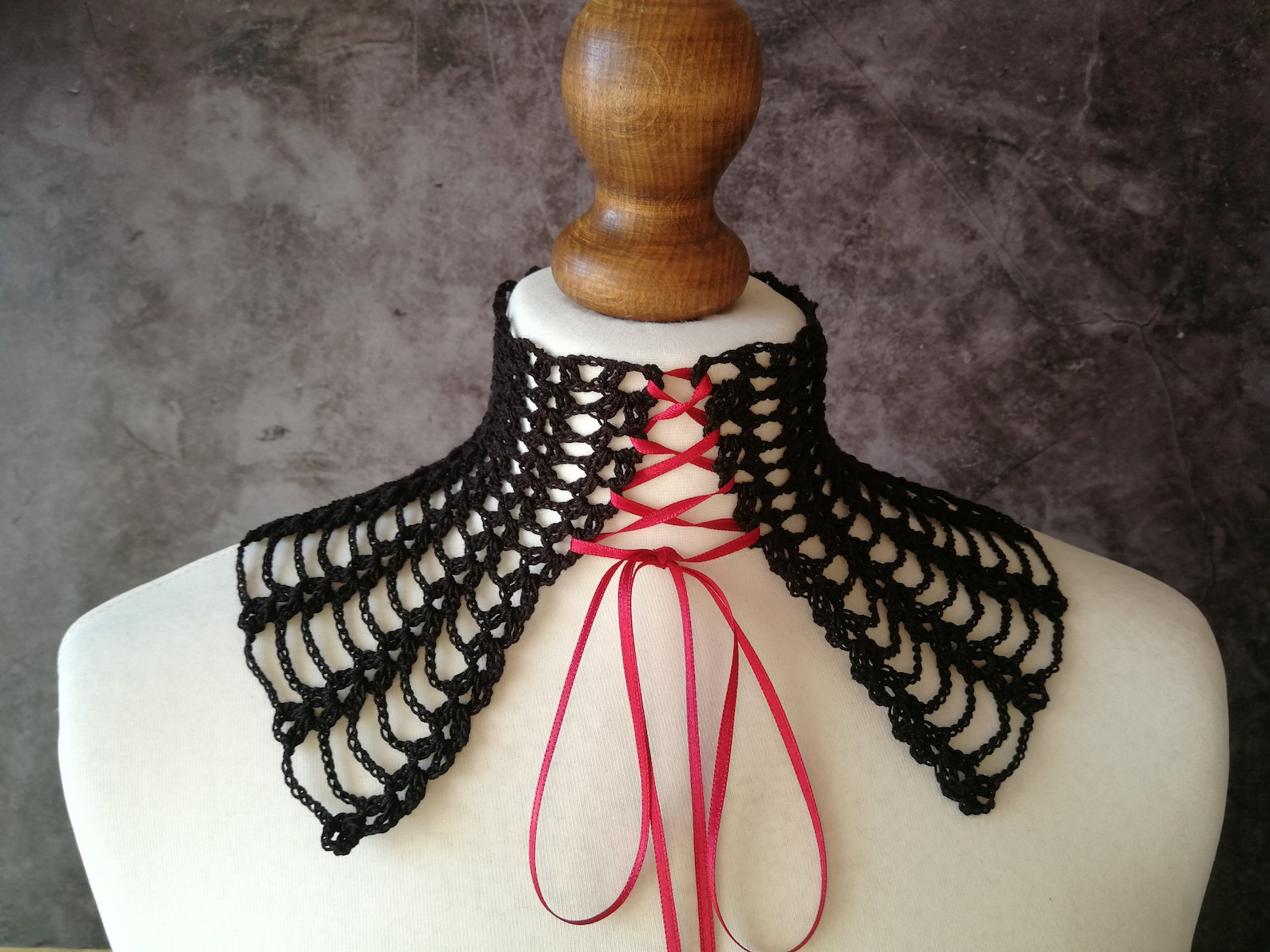 CROCHET PATTERN BUNDLE Black Gothic Crochet Lace Collar - Etsy