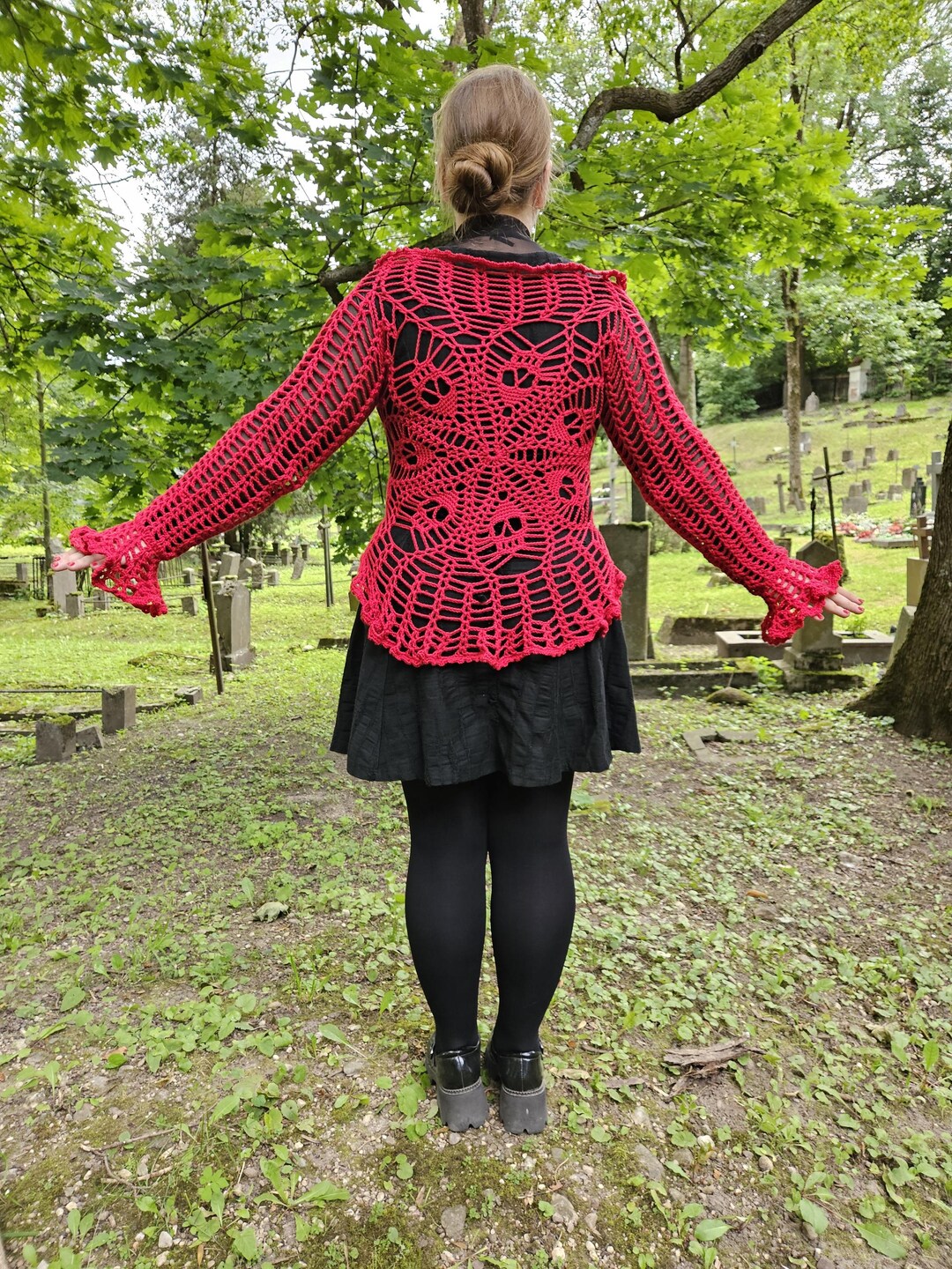 CROCHET PATTERN and Photo Tutorial on How to Make Skull Cardigan for ...