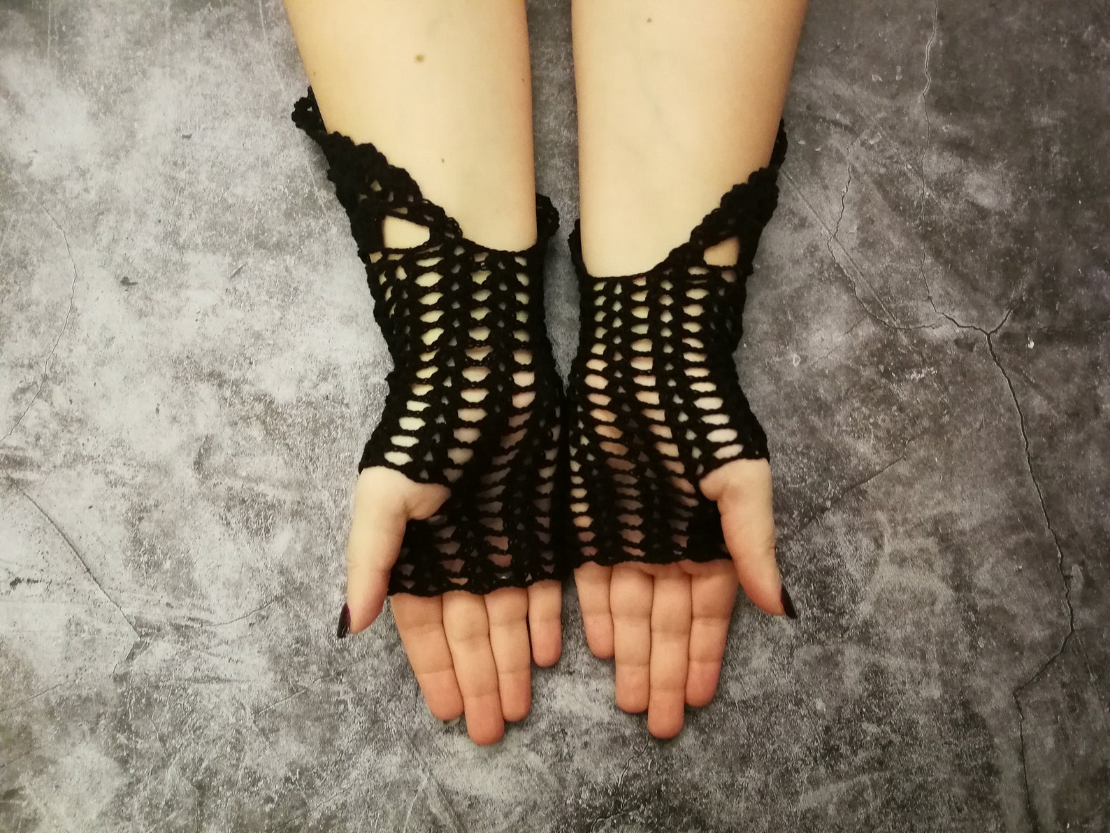 CROCHET PATTERN Gothic Crochet Fingerless Gloves Skull Long - Etsy