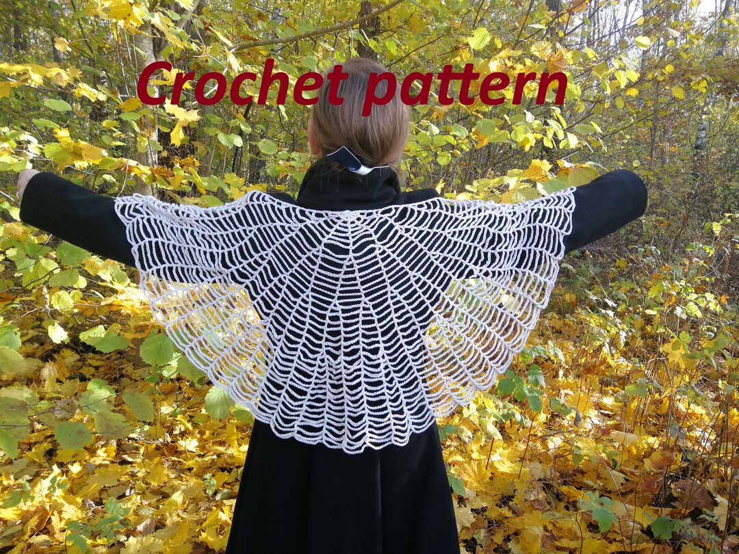 CROCHET PATTERN and Photo Tutorial on How to Make Spiderweb Shawl ...