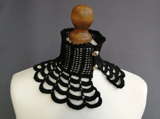 CROCHET PATTERN Gothic Victorian Wide High Neck Collar Choker - Etsy