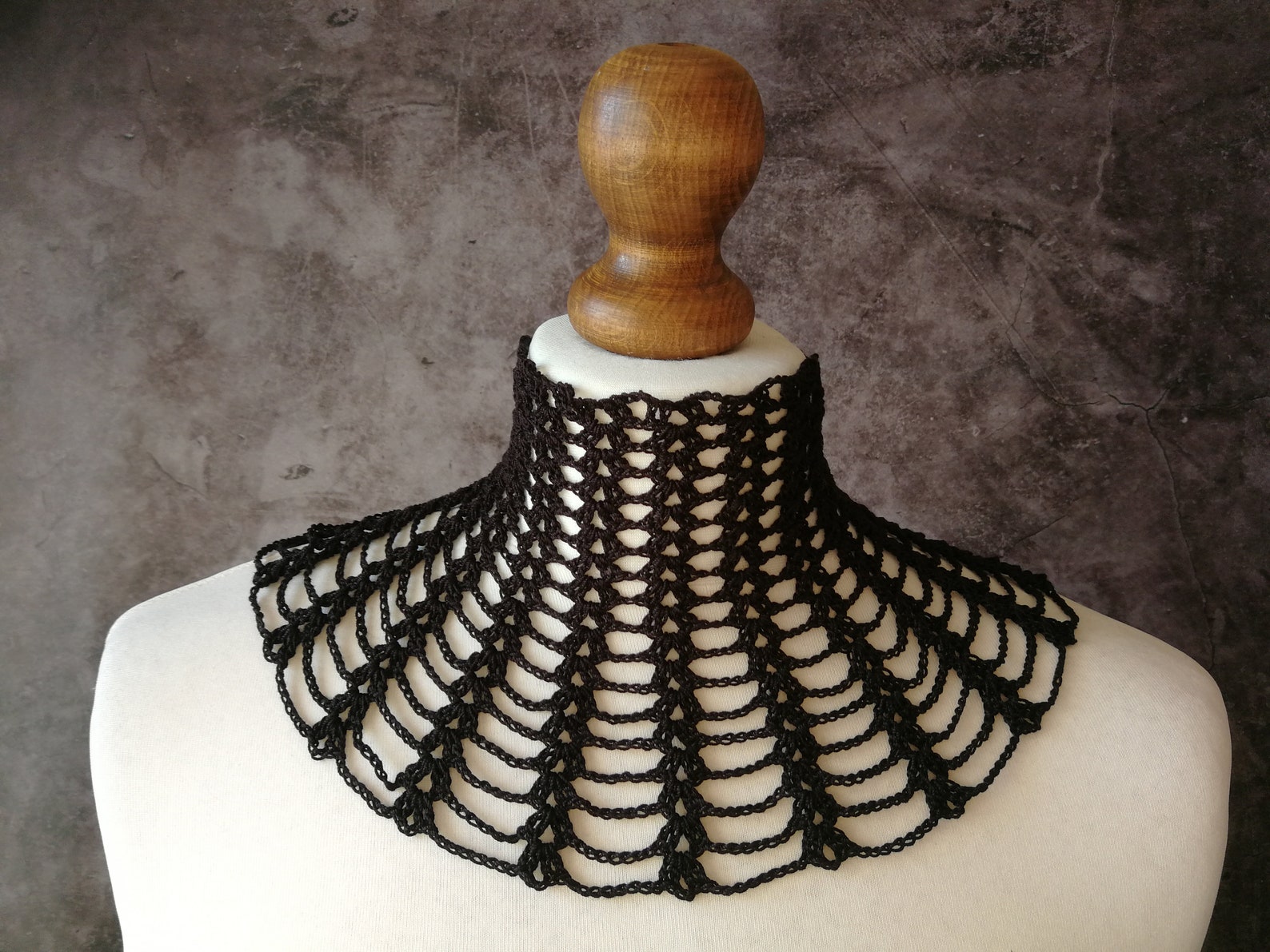 CROCHET PATTERN BUNDLE Black Gothic Crochet Lace Collar - Etsy