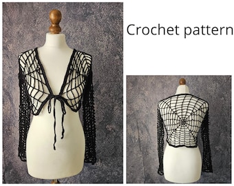 ADVANCED CROCHET PATTERN Gothic Crochet Spiderweb Top, Alternative ...