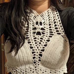 CROCHET PATTERN Gothic Crochet Crop Top, Black Alternative Festival ...