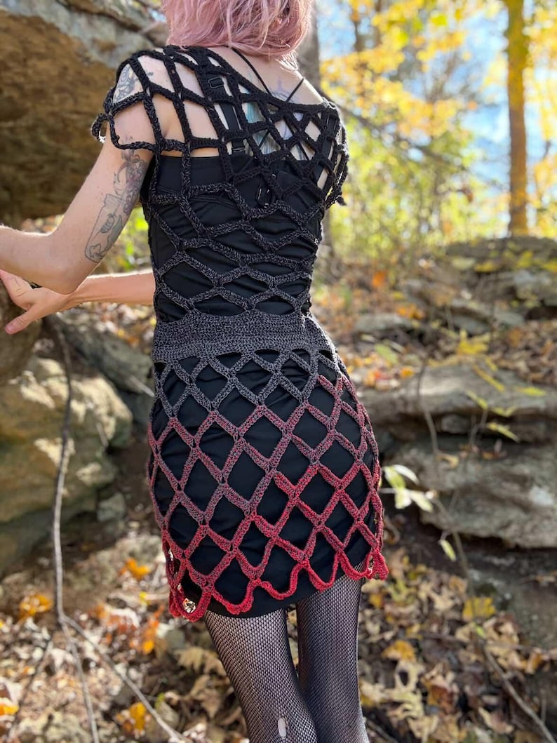 Crochet Fishnet Dress Pattern, Goth Festival Fashion (PDF Pattern) - Etsy