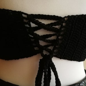 CROCHET PATTERN Gothic Crochet Crop Top, Black Alternative Festival ...