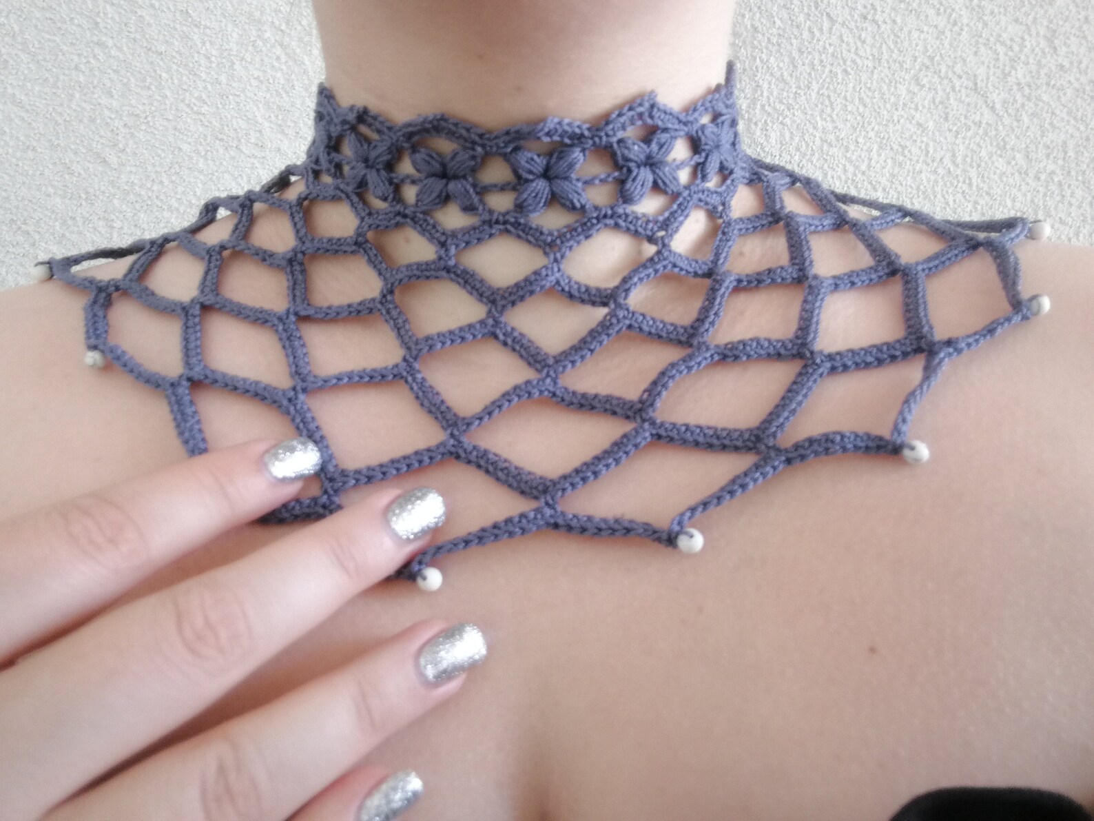 Crochet High Neck Collar Pattern, Goth Victorian Floral Necklace (PDF ...