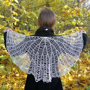 CROCHET PATTERN and Photo Tutorial on How to Make Spiderweb Shawl ...