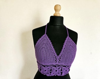 CROCHET PATTERN Gothic Crochet Crop Top, Black Alternative Festival ...