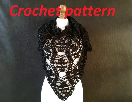 CROCHET PATTERN Skulls Shawl Creepy Cute Triangle Scarf for - Etsy