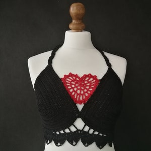 Gothic Crochet Crop Top Pattern, Valentine Bralette (PDF Pattern) - Etsy