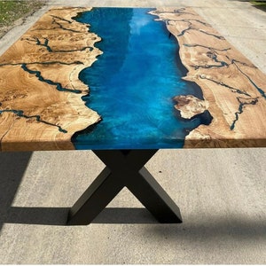 Handcrafted Epoxy Resin Table With Metal Legs for Living Room, Handmade ...