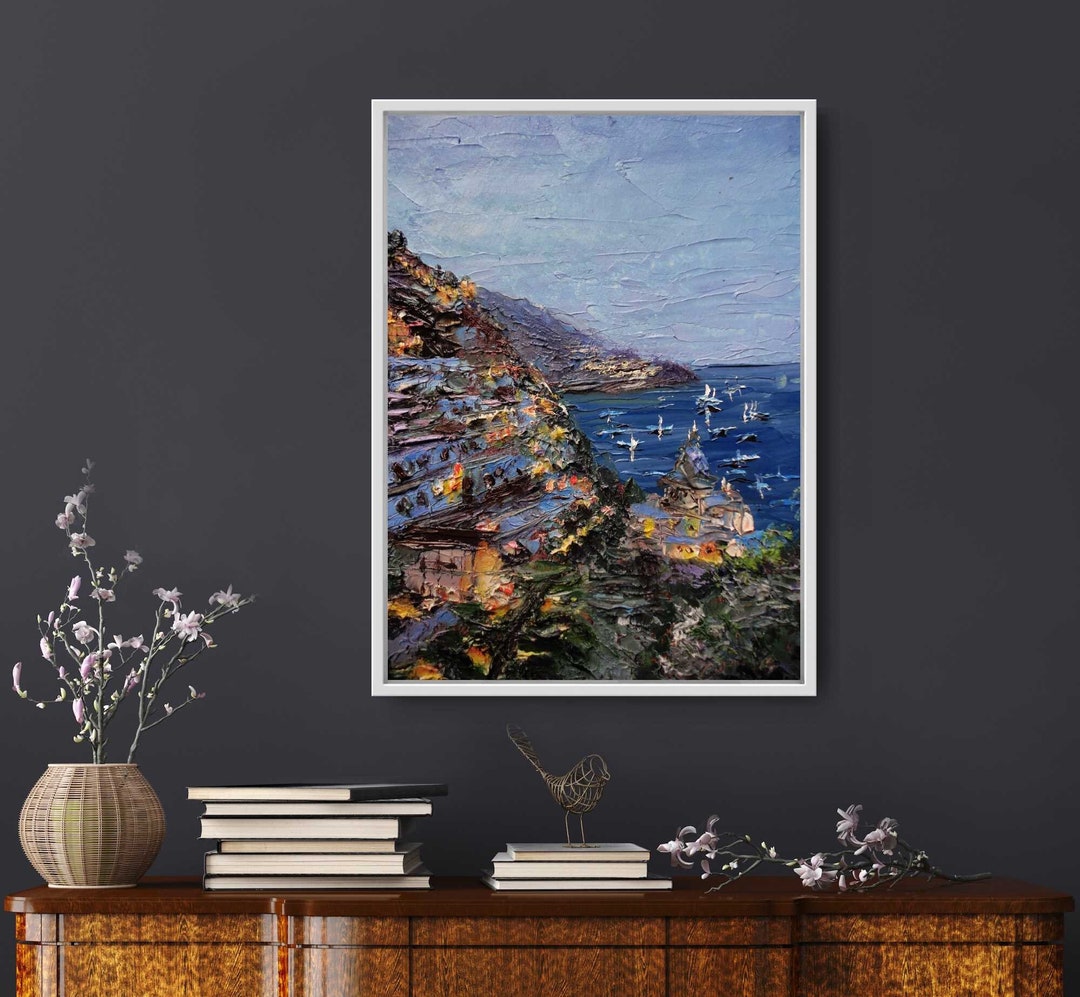 Evening City Oil Painting Wall Picture Contemporary Impressionism ...