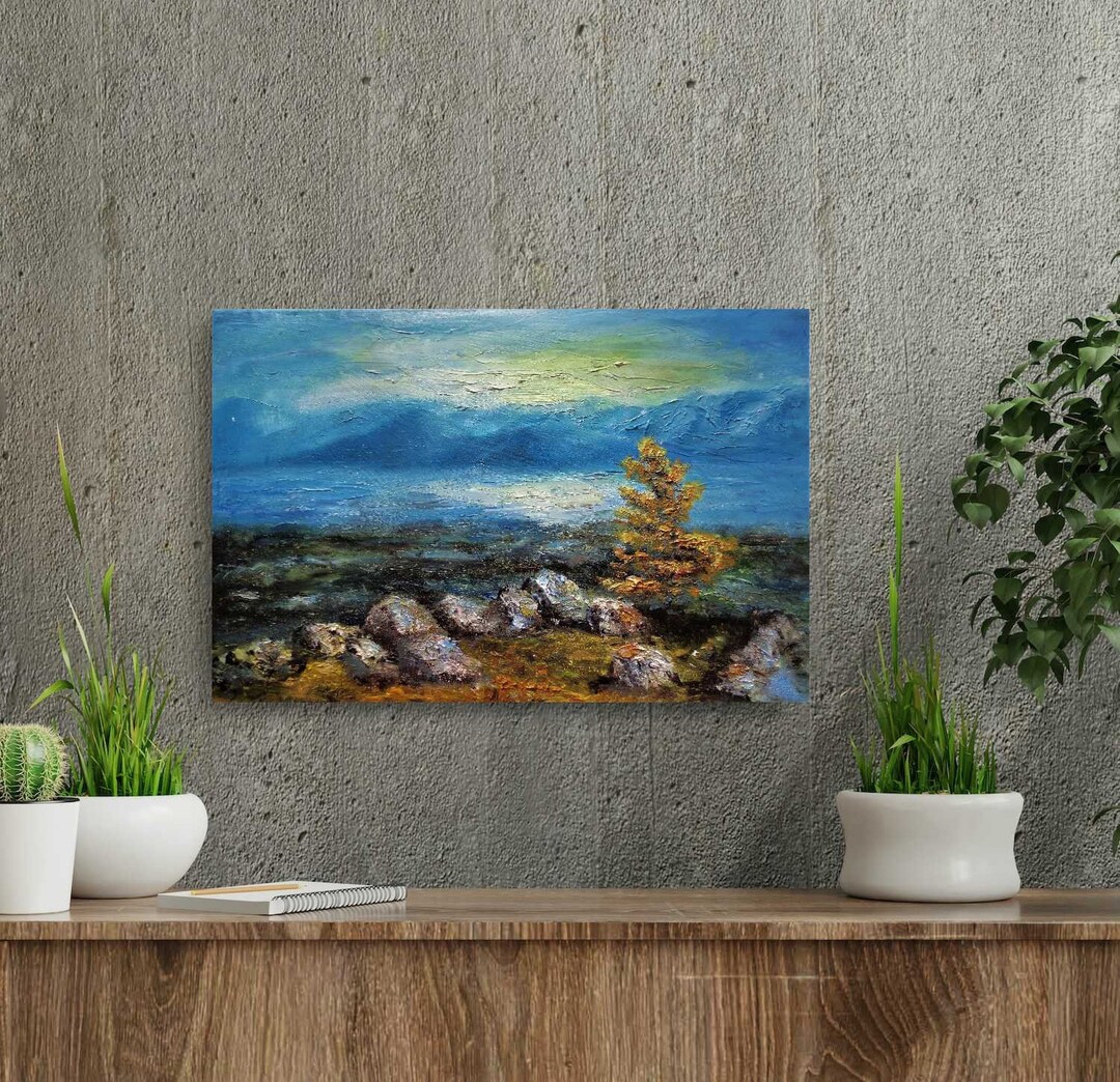 A Harsh Edge 12x8 Inch Paintingoil Painting Wall Picture Handmade ...