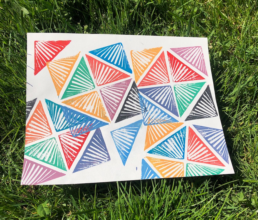 Floating Tile Original Linocut Print - Etsy