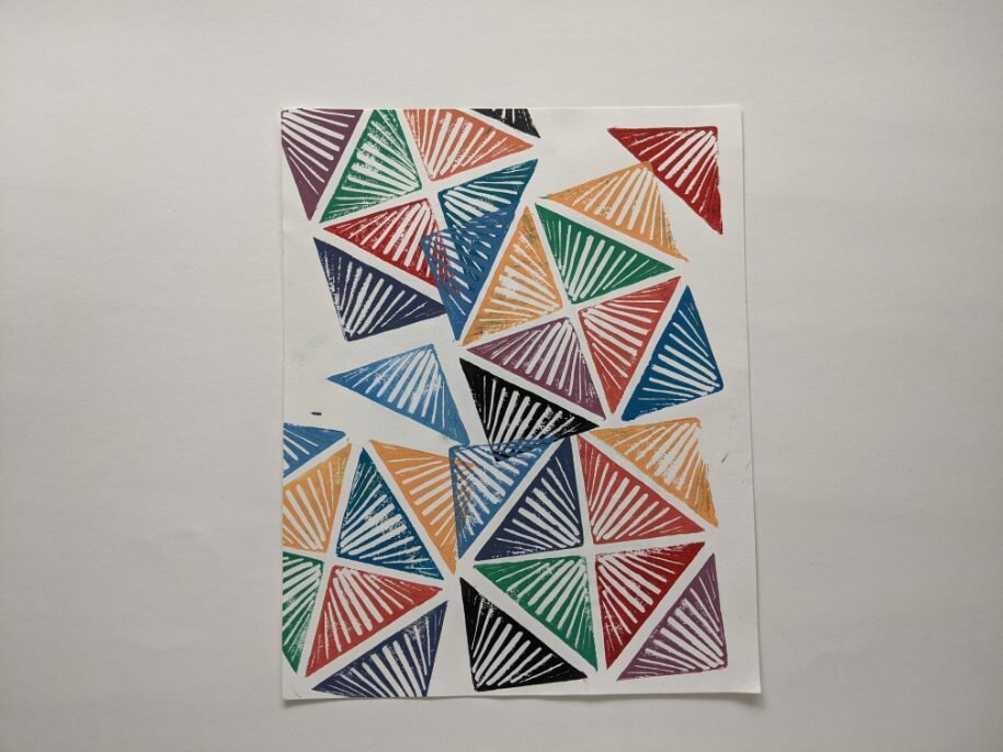 Floating Tile Original Linocut Print - Etsy