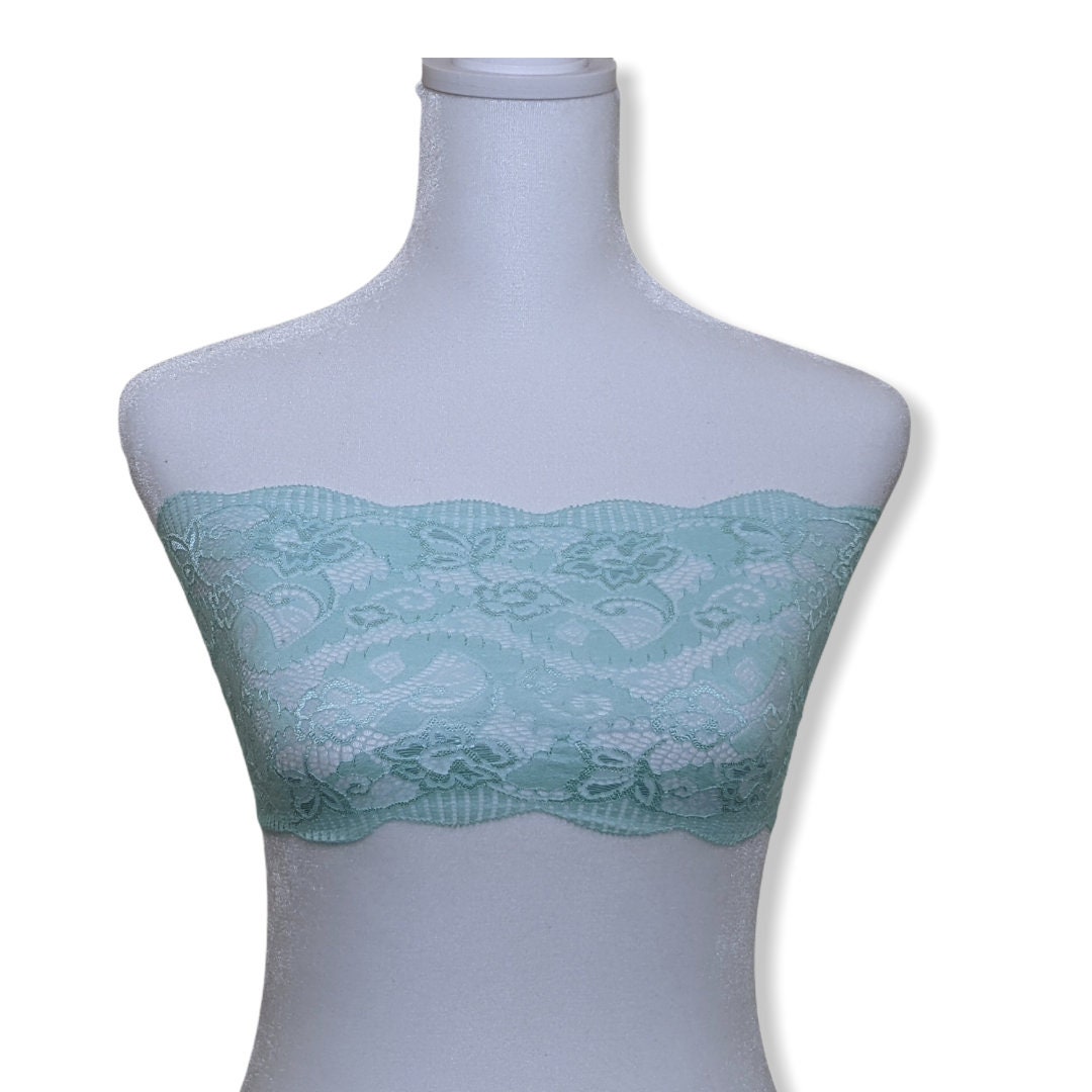 New Strapless Sexy Lingerie Stretch Lace Bandeau Bra Tube Top Teal