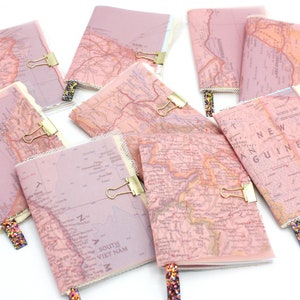 SALE Mini Pink Map Card / Journal / Zine - Etsy