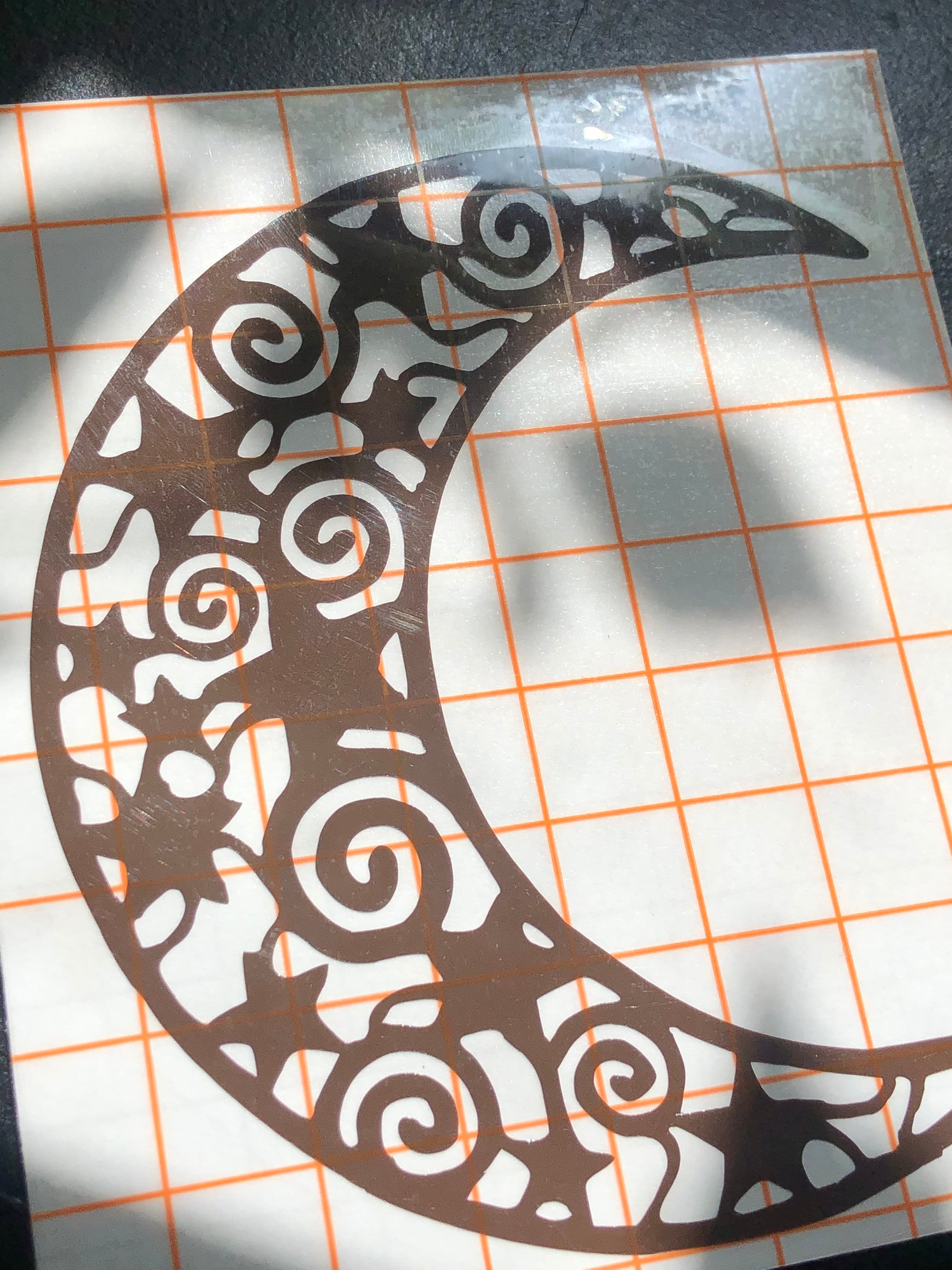 4x3.5 Crescent Moon Permanent Vinyl Decal Dark | Etsy