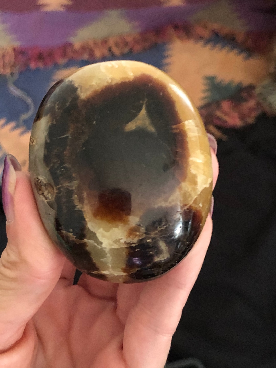 5.6oz Septarian Dragon Concretion Nodule Smooth Polished Grounding Palm ...