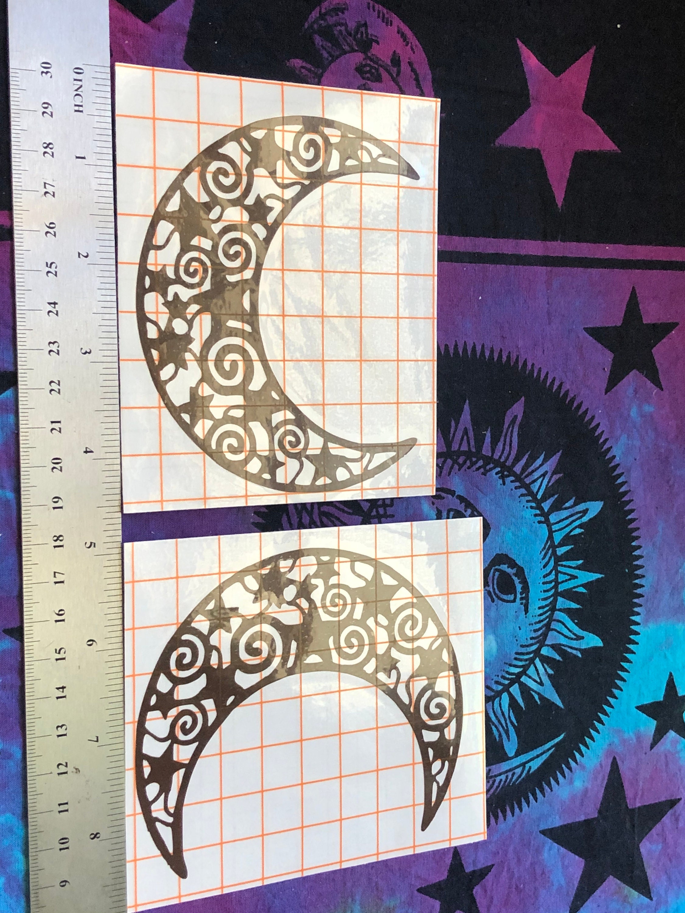 4x3.5 Crescent Moon Permanent Vinyl Decal Dark | Etsy