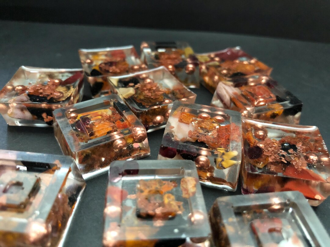 4 Pocket Orgonite 1" Cubes Mookaite Goldstone Tourmaline Copper ...