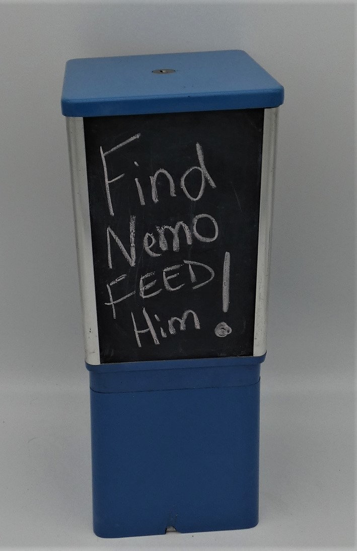 FISH Food Dispenser in BLUE Repurposed From Authentic Vintage Gumball ...