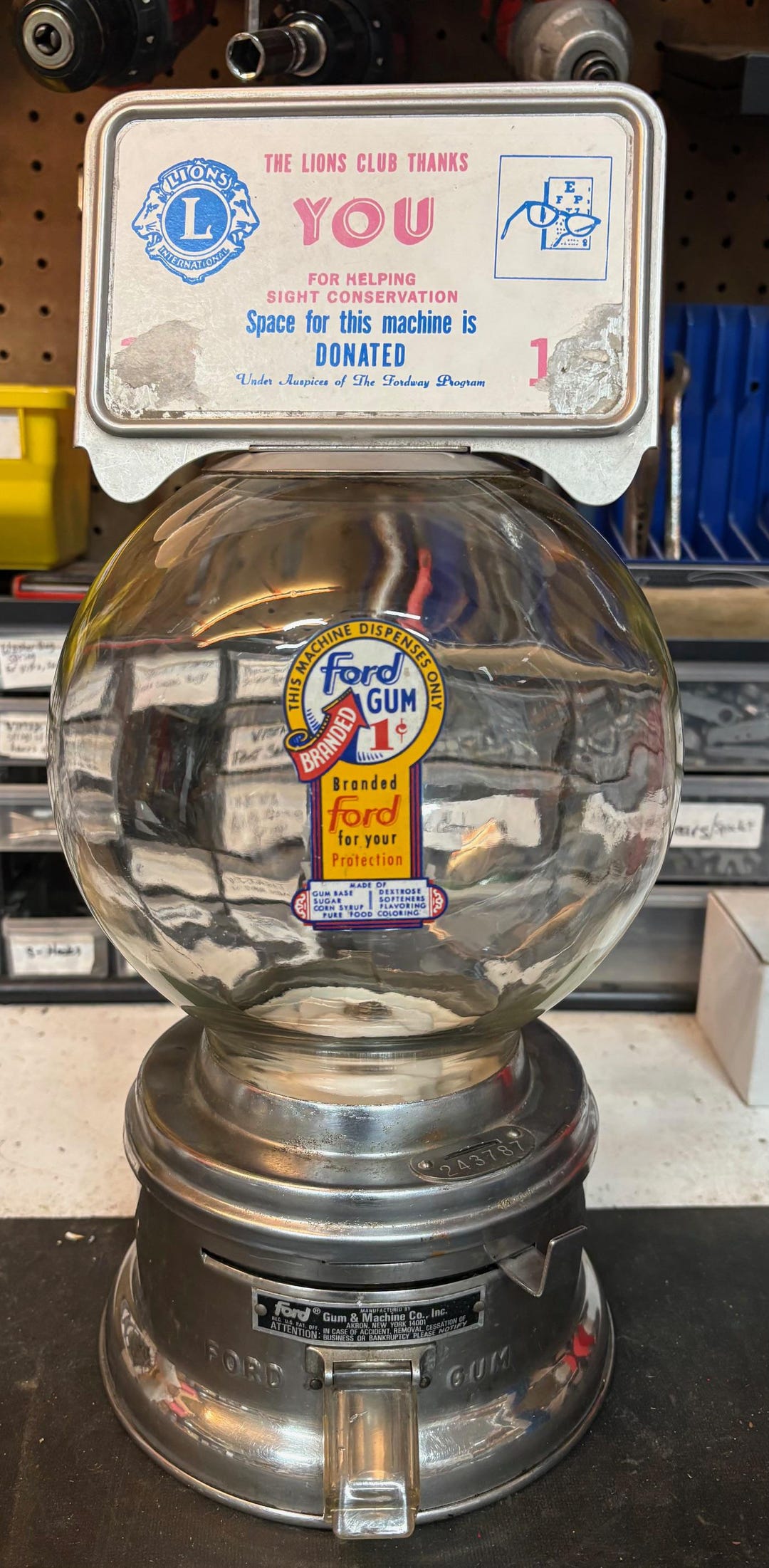 Antique Ford Gumball Machine With Glass Globe F100 Ford Gum Machine - Etsy