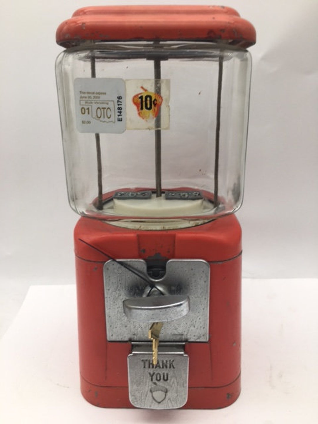 Petite Vintage Glass Globe Oak Acorn Candy Nut Gumball Machine With ...