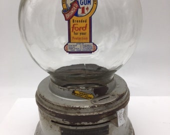 Antique Ford Gumball Machine With Glass Globe F100 Ford Gum Machine - Etsy
