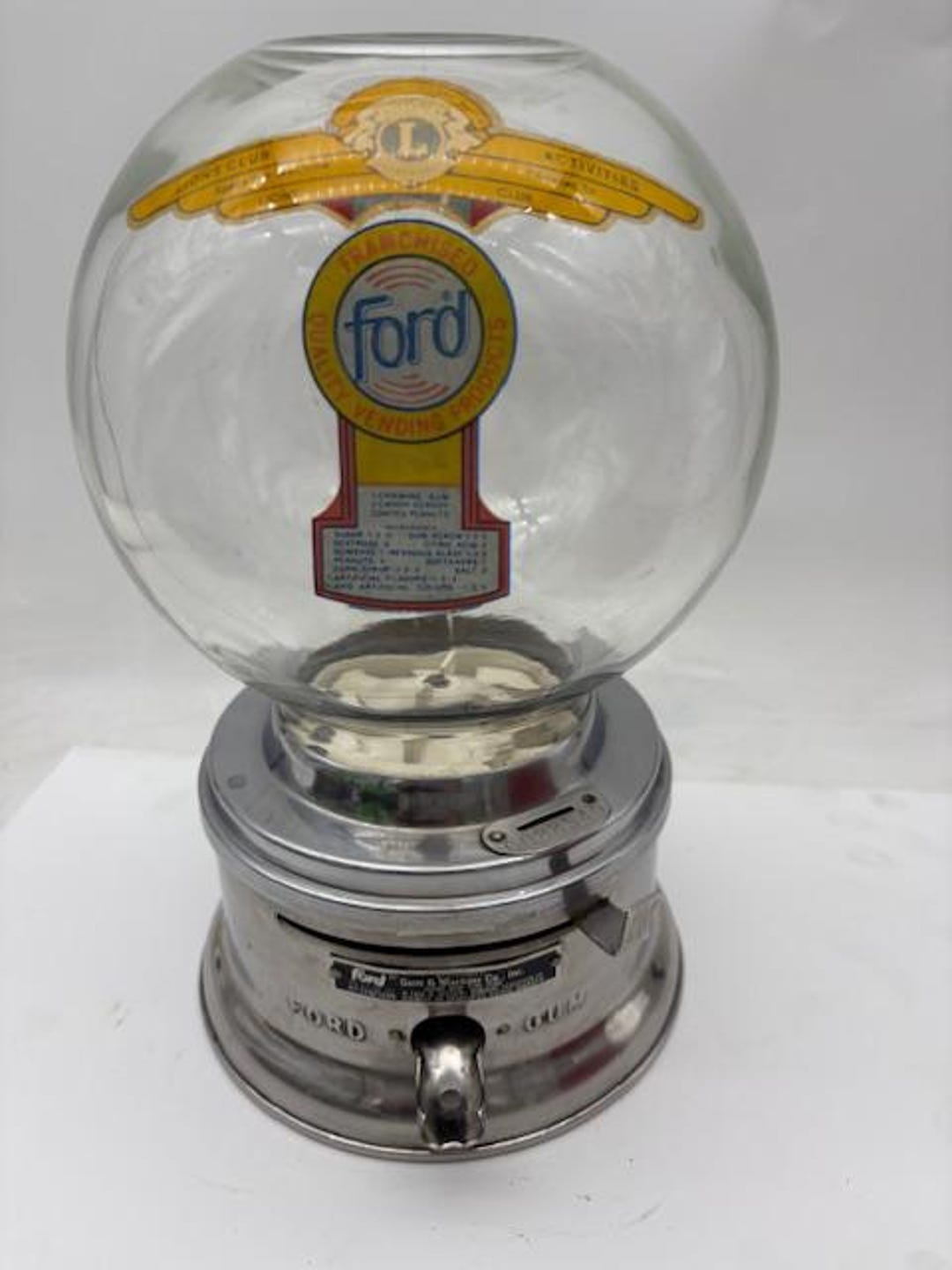 Antique Ford Gumball Machine With Glass Globe F100 Ford Gum Machine - Etsy