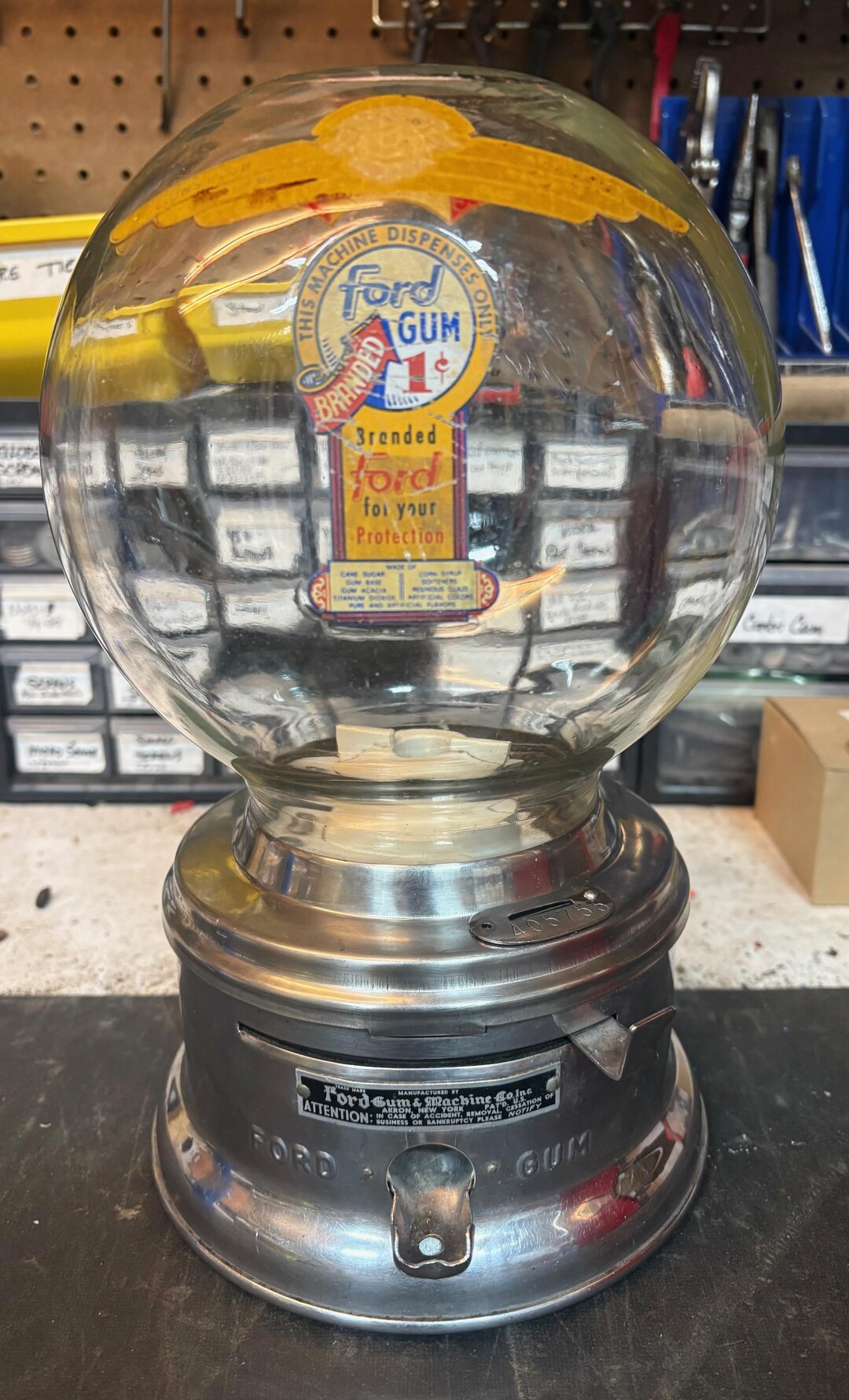 Antique Ford Gumball Machine With Glass Globe F100 Ford Gum Machine - Etsy