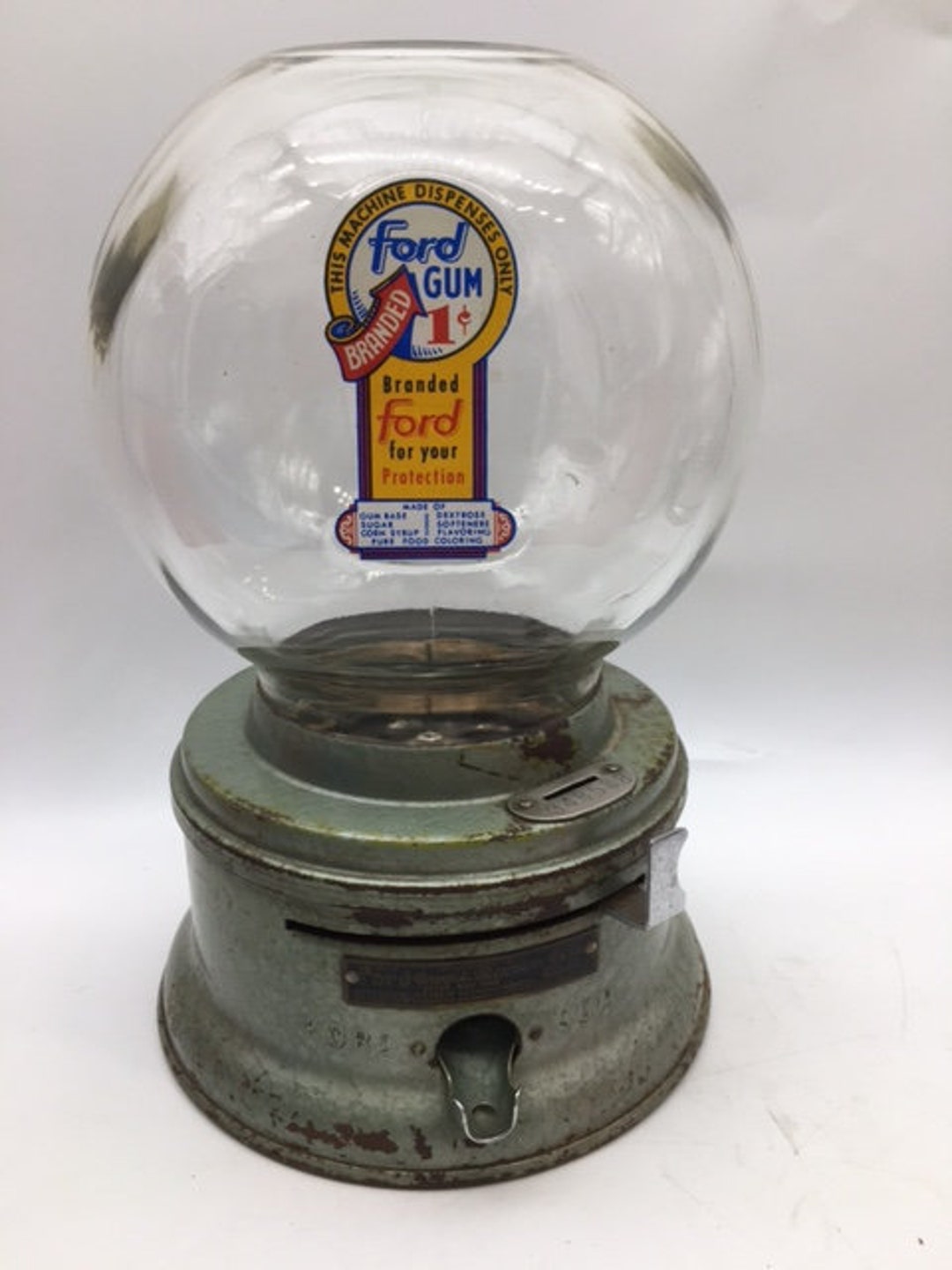 Antique Ford Key Included! RARE... Green War 2 Era FORD Gum GUMBALL ...