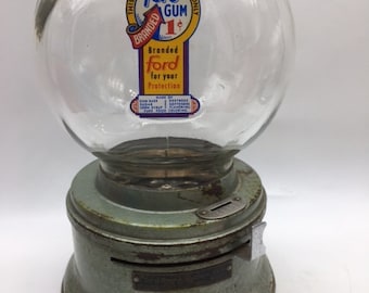 Antique Ford Gumball Machine With Glass Globe F100 Ford Gum Machine - Etsy