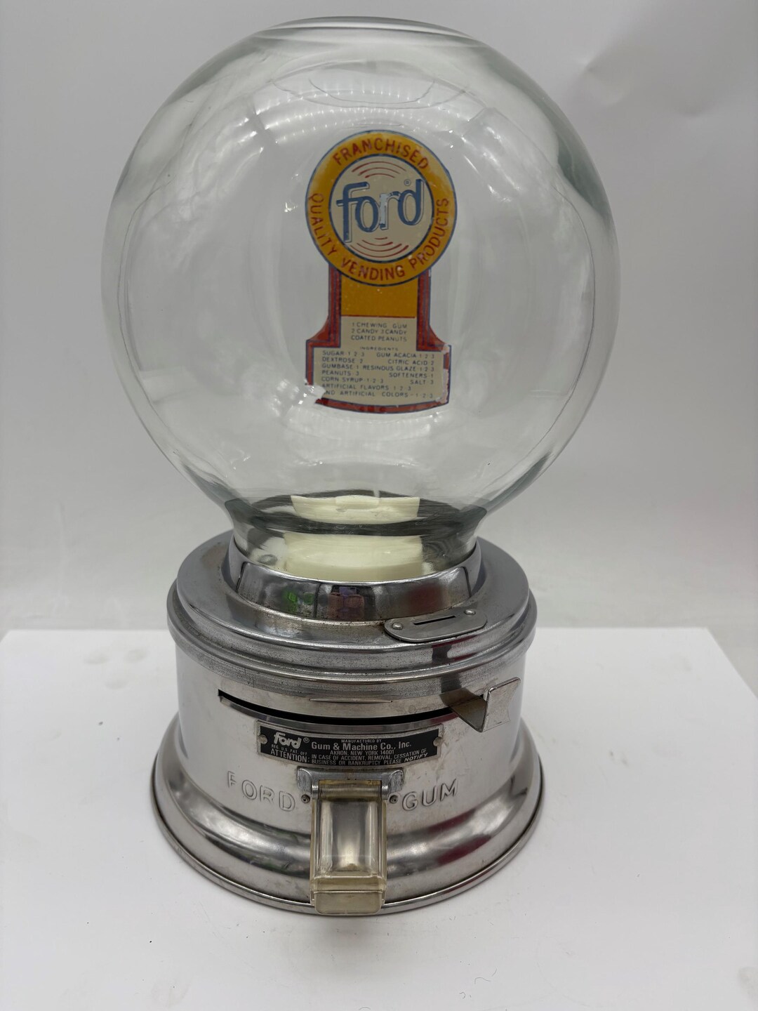 Antique Ford Gumball Machine With Glass Globe F100 Ford Gum Machine - Etsy