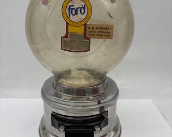 Antique Ford Gumball Machine With Glass Globe F100 Ford Gum Machine - Etsy