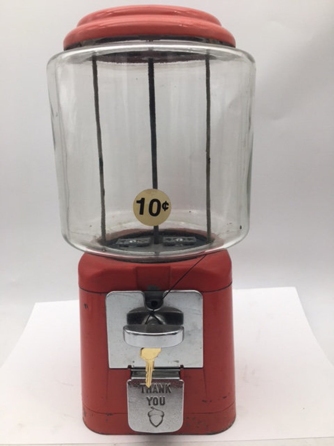 Vintage Round Glass Globe Oak Acorn Candy Nut Gumball Machine With ...