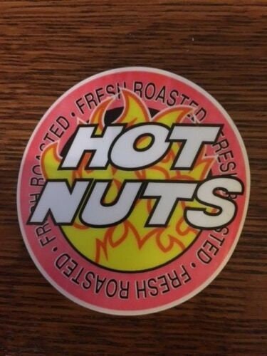 Authentic ORIGINAL Hot Nuts Self Adhesive Decal Sticker Label Vending ...