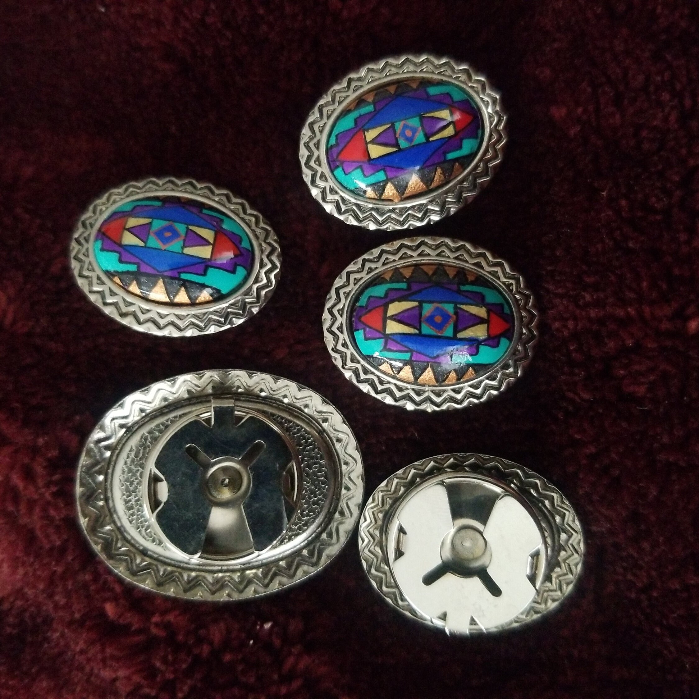 Hand Painted Southwestern Button Covers - Etsy