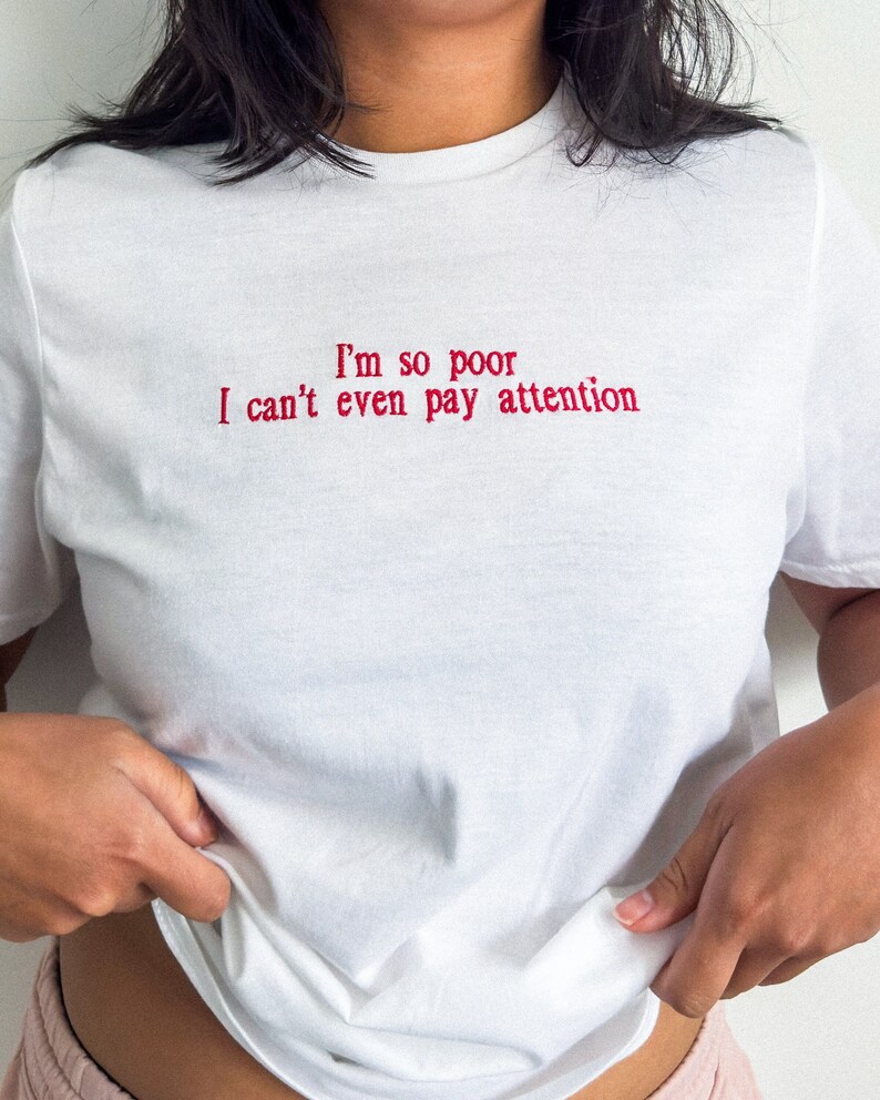 EMBROIDERED Custom Women's Fitted Tee, Custom Text Baby Tee, Custom ...