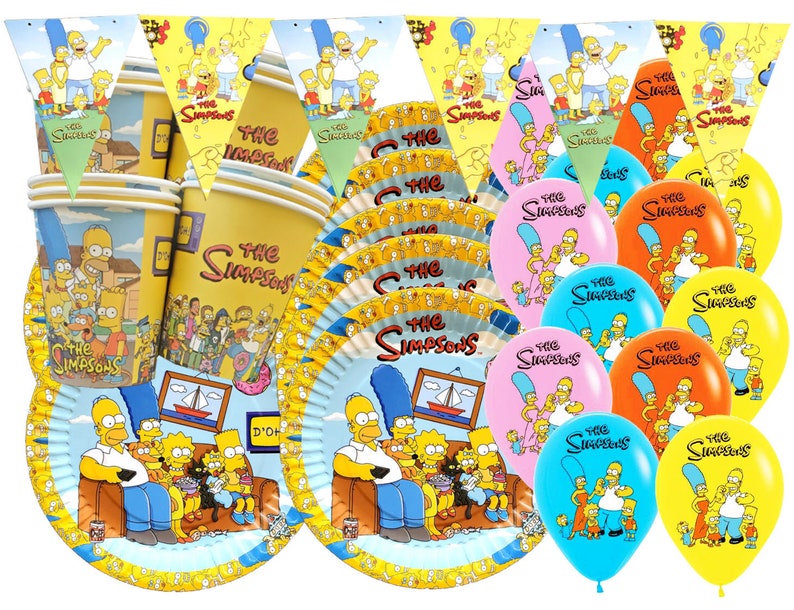 Simpsons Birthday theme favor party supplies decoration ideas | Etsy