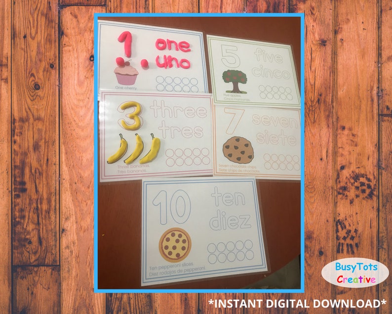 Numbers and Counting 1-10 Play Dough Printable Mat, Toddler Preschool ...