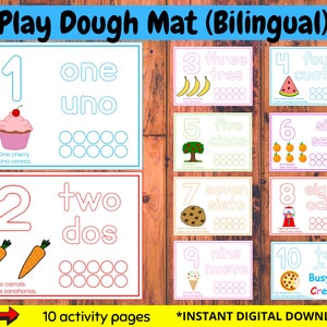 Numbers and Counting 1-10 Play Dough Printable Mat, Toddler Preschool ...