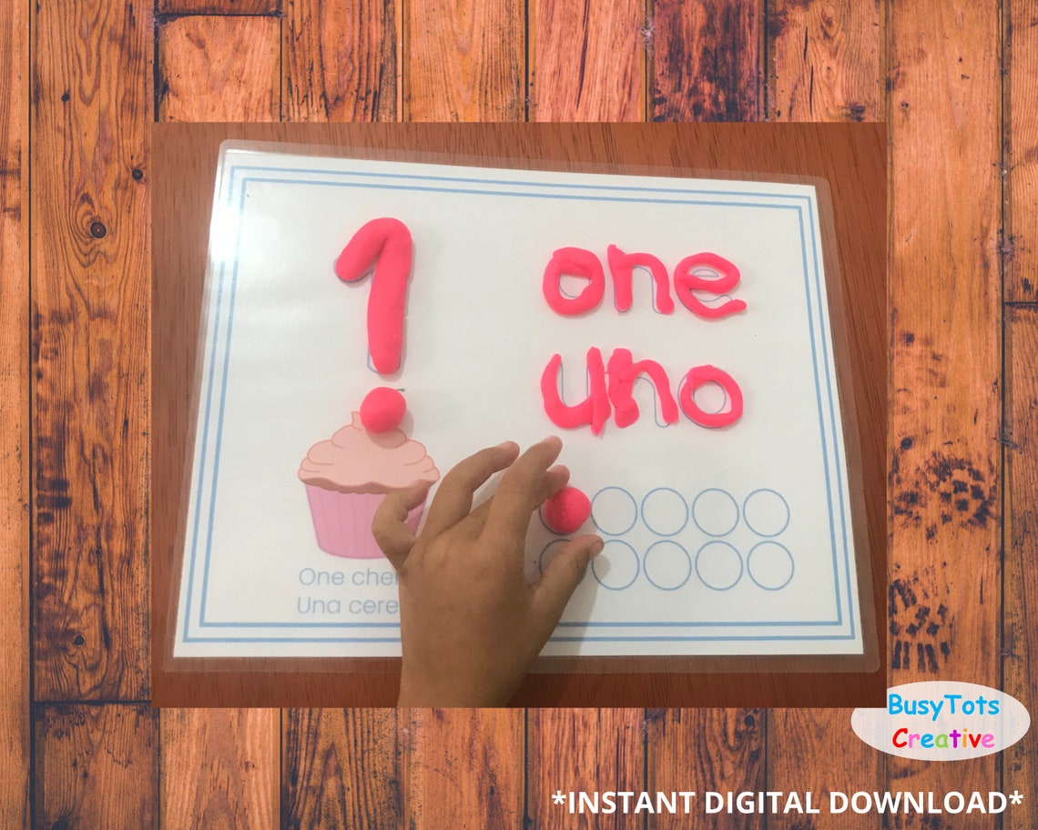 Numbers and Counting 1-10 Play Dough Printable Mat, Toddler Preschool ...