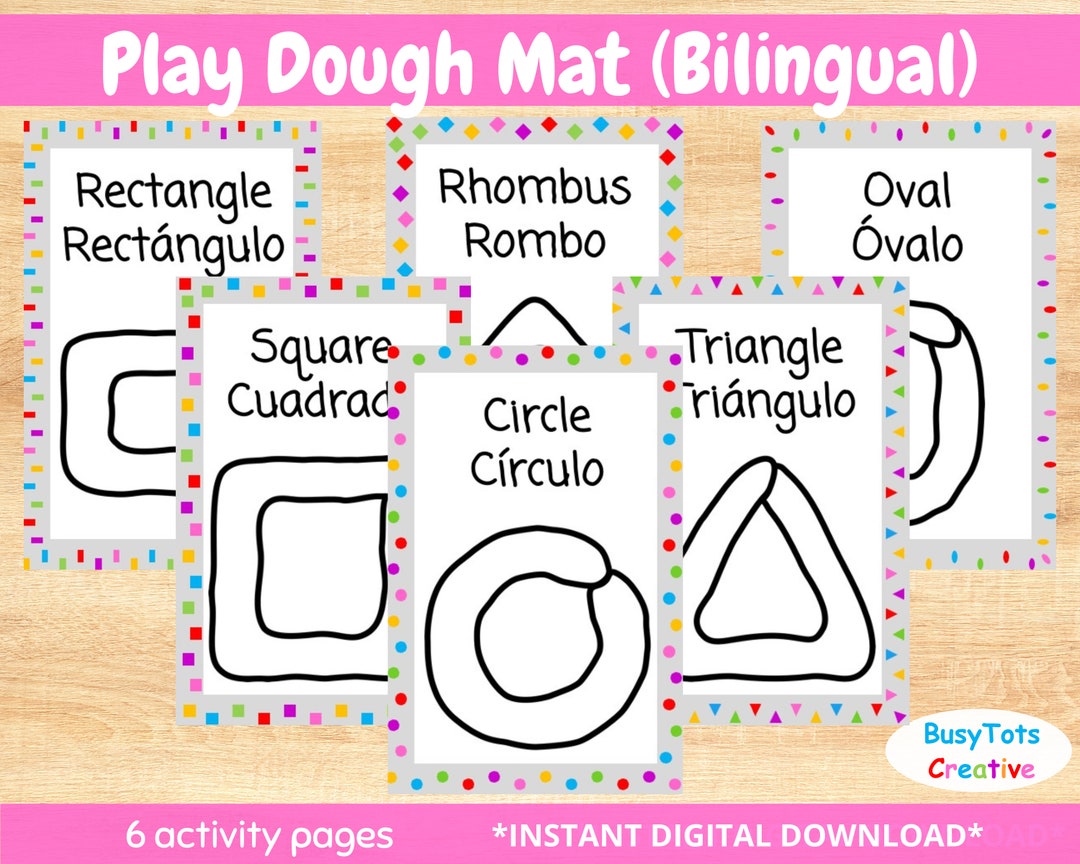 Play Dough Shapes Mat Printable, Pre-k Bilingual Activity Sheets - Etsy