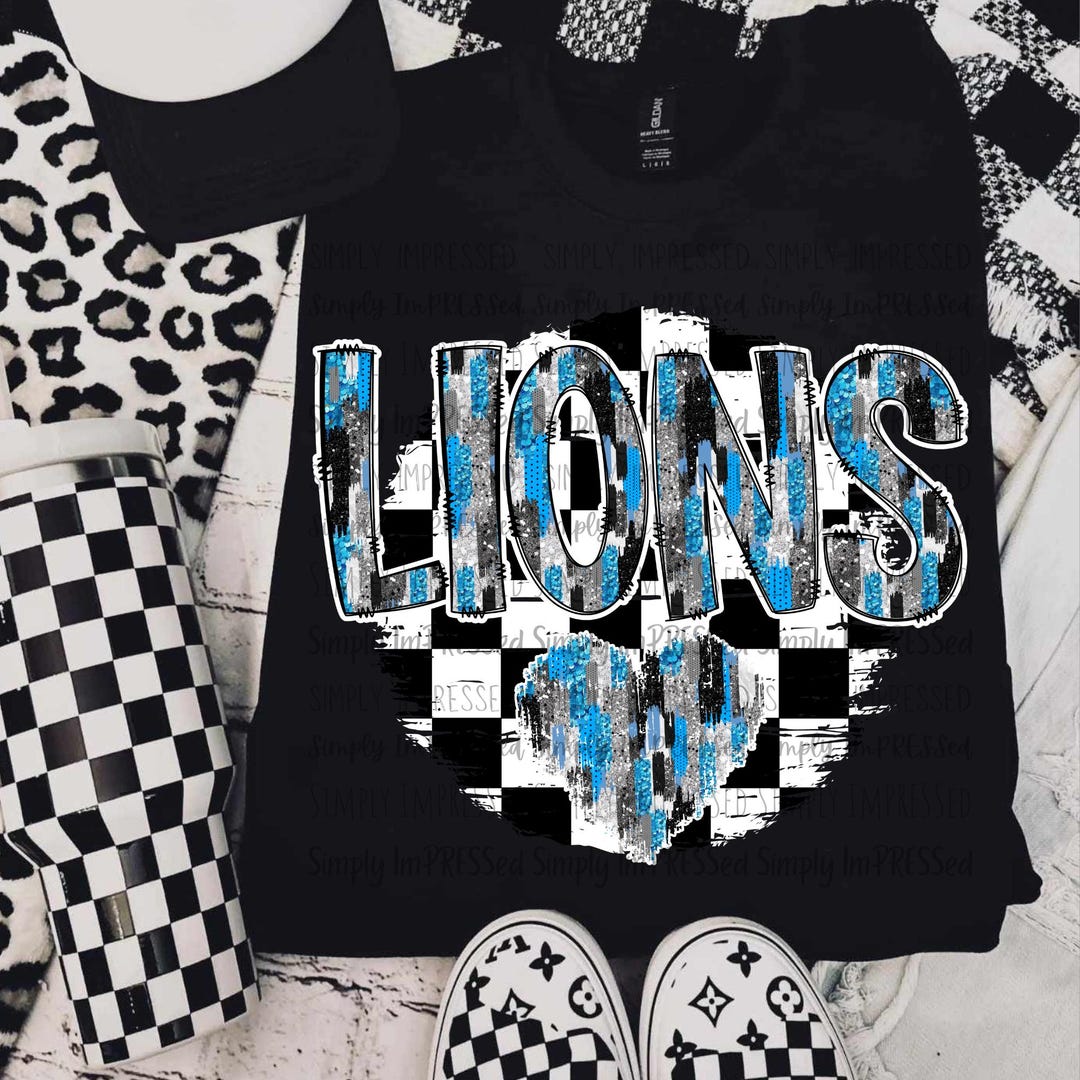Lions PNG / School Spirit / Football Season / Checker - Etsy